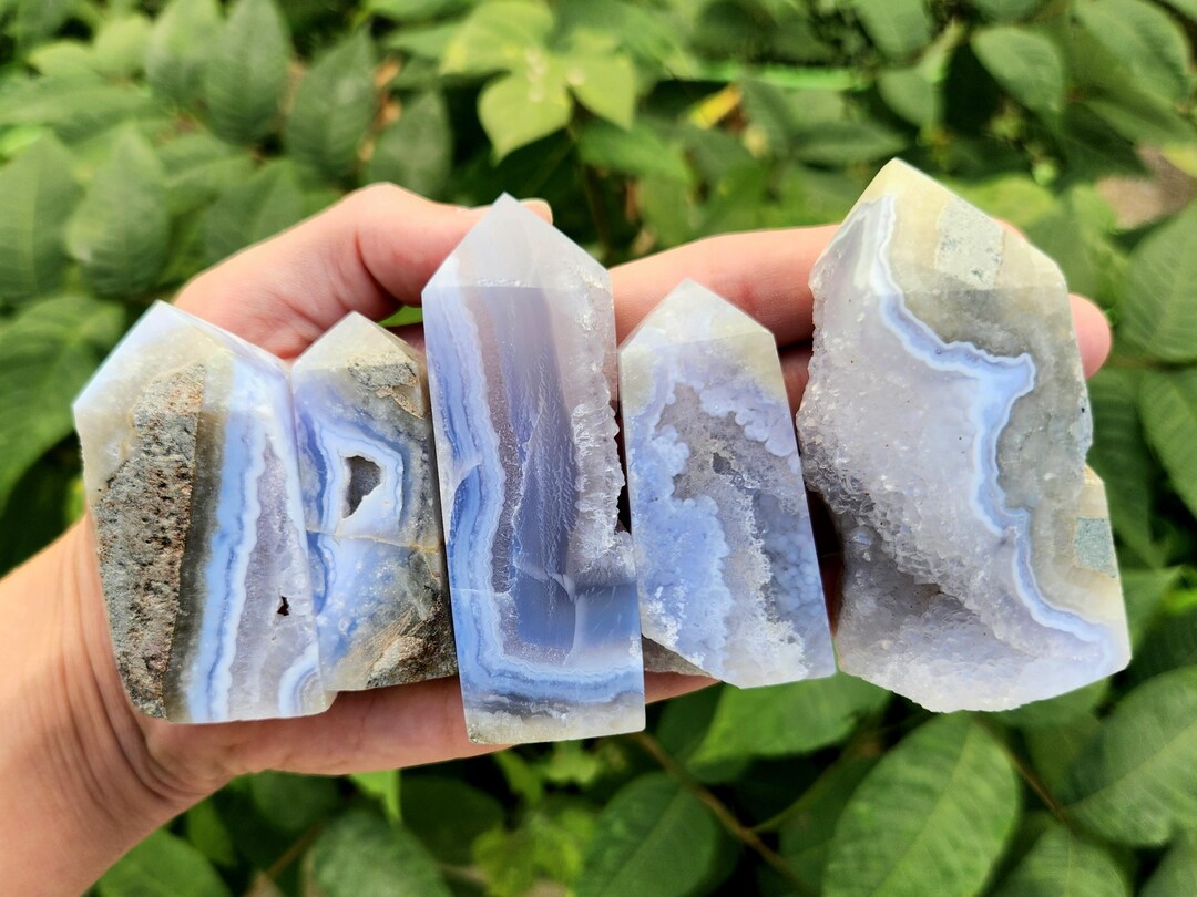 Druzy Blue Lace Agate Towers - Etsy