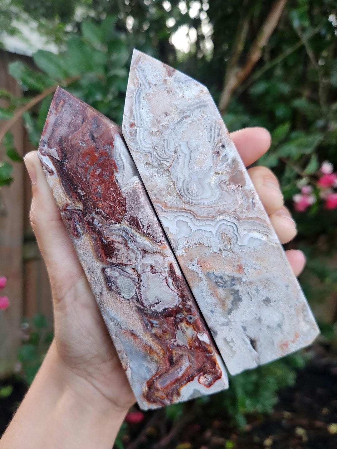 Red & White Mexican Lace Agate Towers - Etsy
