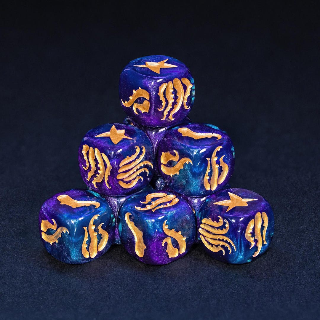 Cthulhu Tentacle Dice Set – 10 X D6 Eldritch Dice | Resin Horror Dice ...