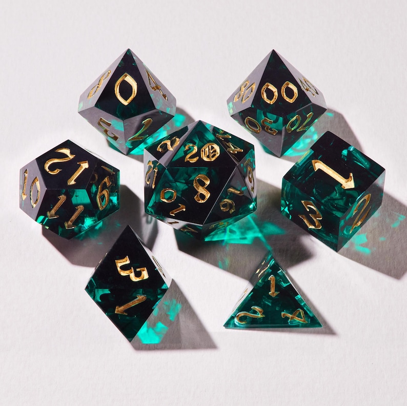 Handmade Resin Dice Set for Dnd | Sharp Edge Dice | Dungeons and ...