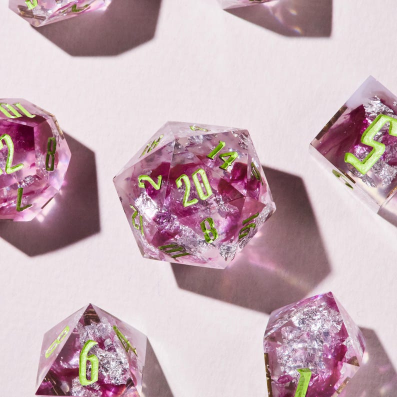 Dice Set Collection – Roselight Crystals, Stormwave Blue, Dark Ruby ...
