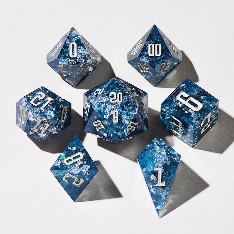 Handmade Dnd Dice Set, RPG Dice Collection, Epoxy Resin Dice Set ...