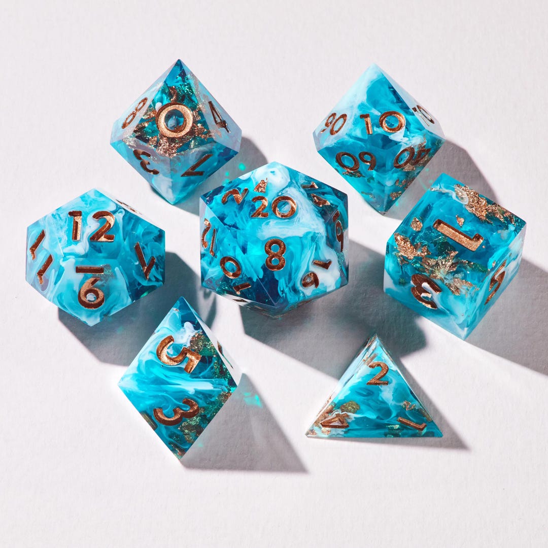 Handmade Dnd Dice Set, RPG Dice Collection, Epoxy Resin Dice Set ...