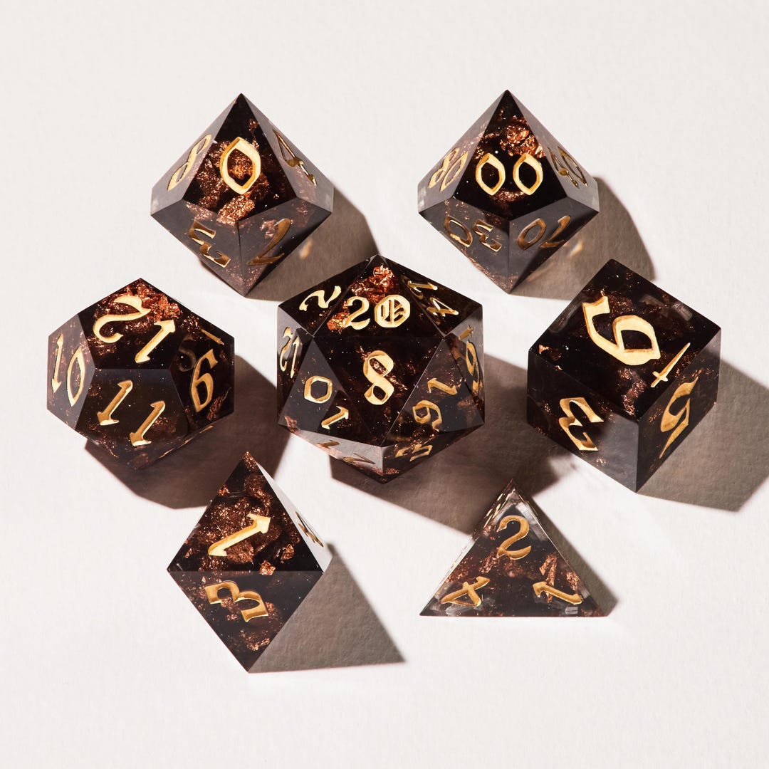Dice Set, RPG Dice Collection, Handmade Epoxy Resin Dice Sets - Lava ...