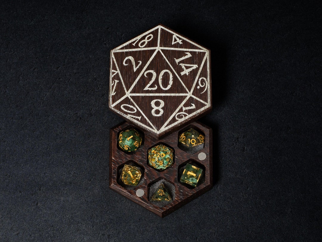 Dice Box, Hexagonal Dice Box, Solid Wood, Dungeons and Dragons, RPG ...