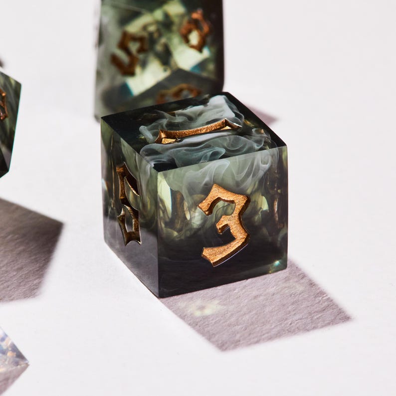 Handmade Dnd Dice Set, RPG Dice Collection, Epoxy Resin Dice Set ...