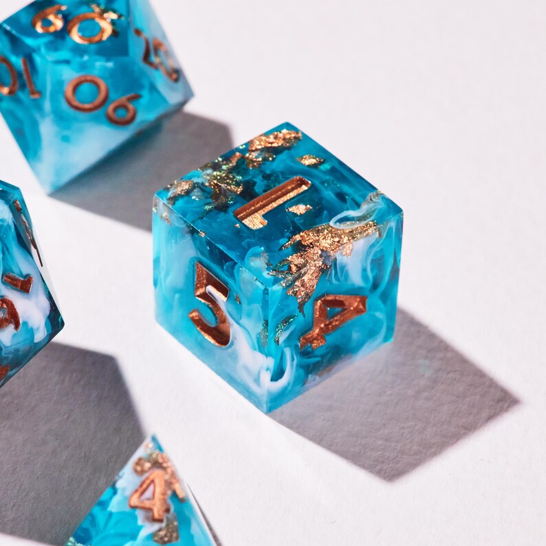 Dice Set Collection – Roselight Crystals, Stormwave Blue, Dark Ruby ...