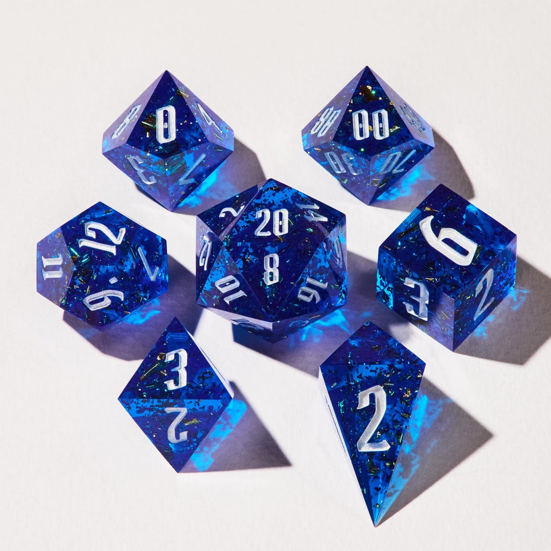 Handmade Dnd Dice Set, RPG Dice Collection, Epoxy Resin Dice Set ...