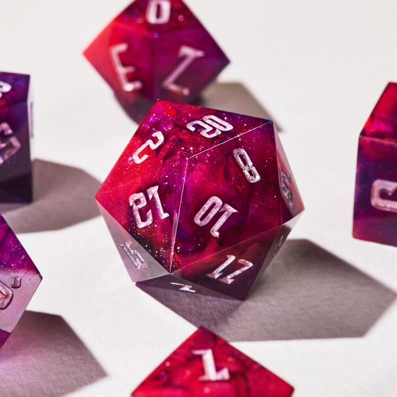 Epoxy Dice for Dungeons and Dragons | Handmade Resin Dice Set for Dnd ...