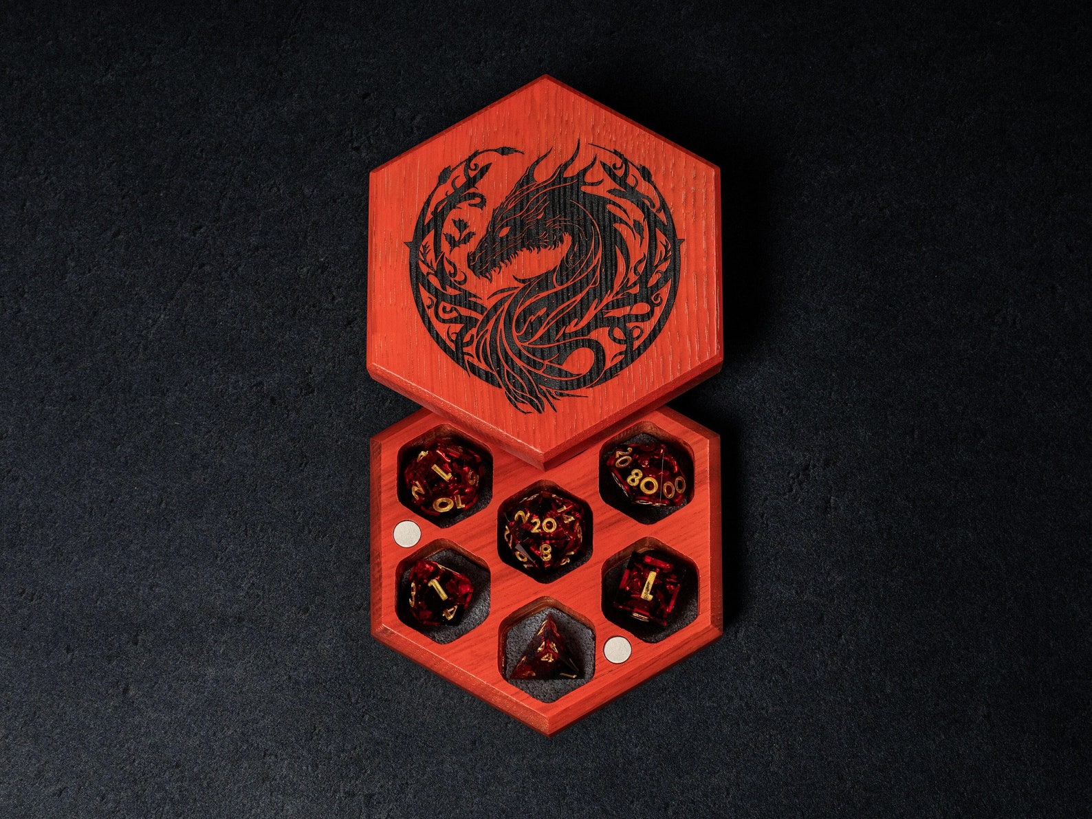 Dice Box, Hexagonal Dice Box, Solid Wood, Dungeons and Dragons, RPG ...