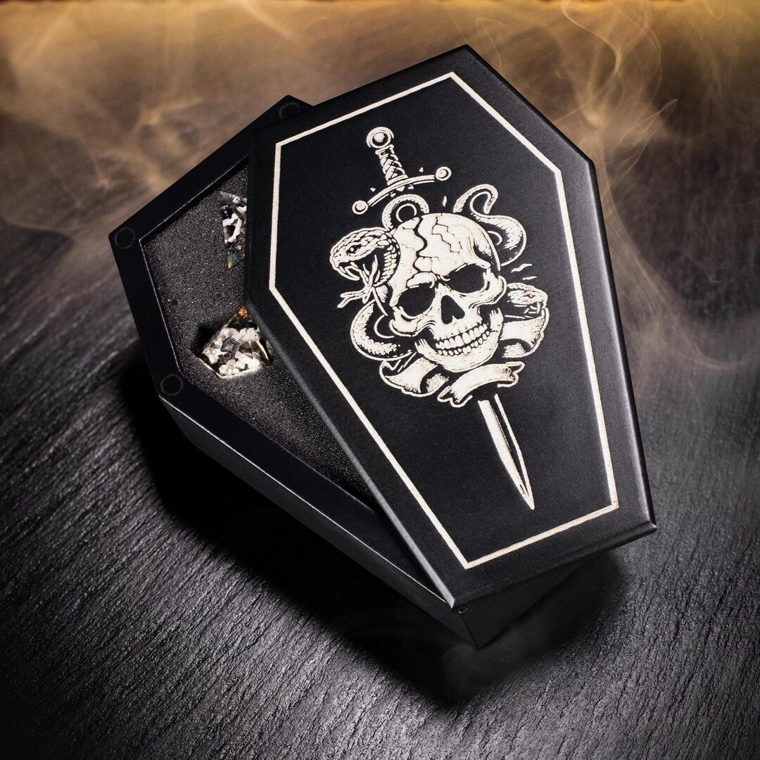 Dice Box, Custom Dice Box, Coffin Shape Dice Box With Skull Image ...