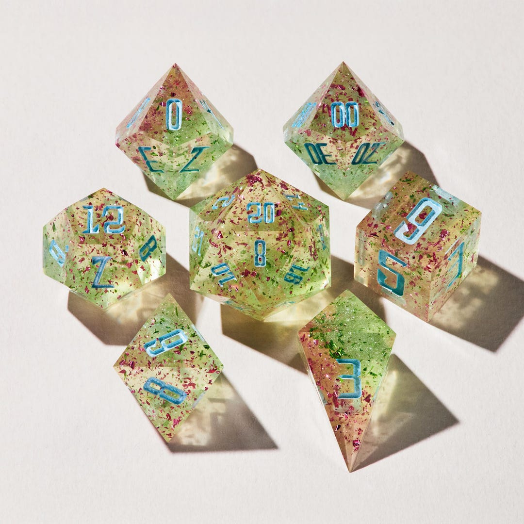 Handmade Dnd Dice Set, RPG Dice Collection, Epoxy Resin Dice Set ...