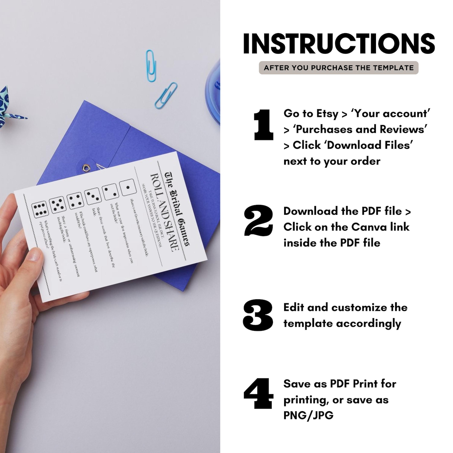 Bridal Shower Dice Game Printable, Custom Editable Bridal Game Canva ...
