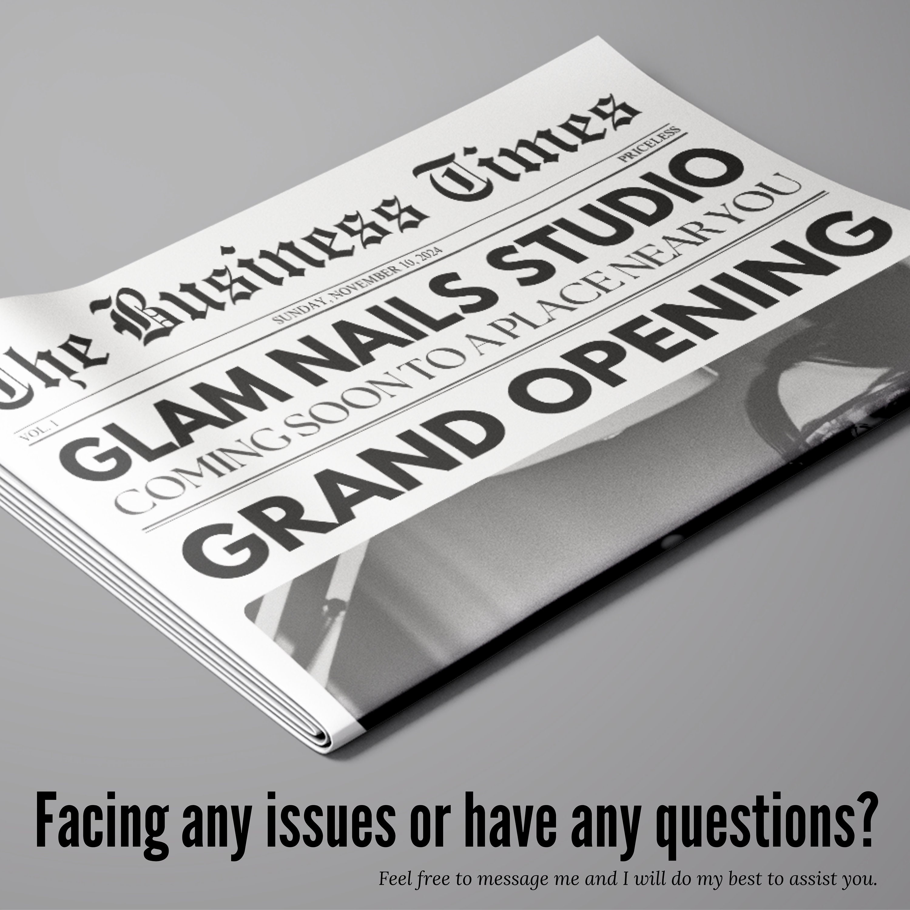 Editable Business Announcement Newspaper Template, Custom Canva Grand ...