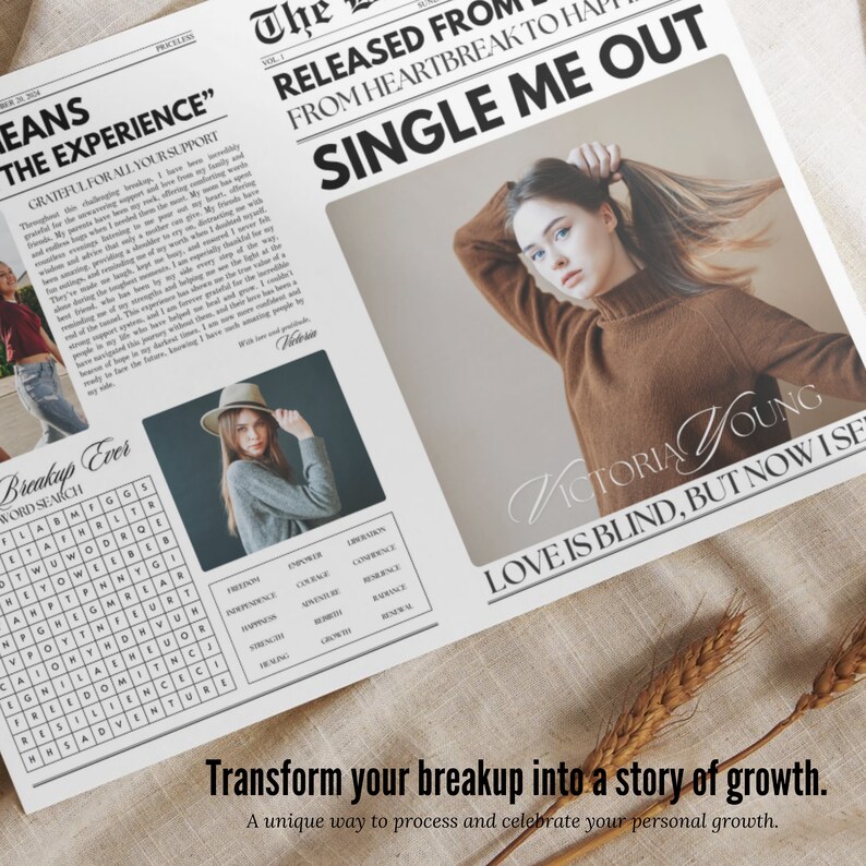 Custom Breakup Newspaper Template Canva Digital Breakup Announcement ...