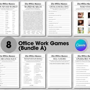 Office Work Party Game Bundle A, 8 Newspaper-themed Icebreaker Games ...
