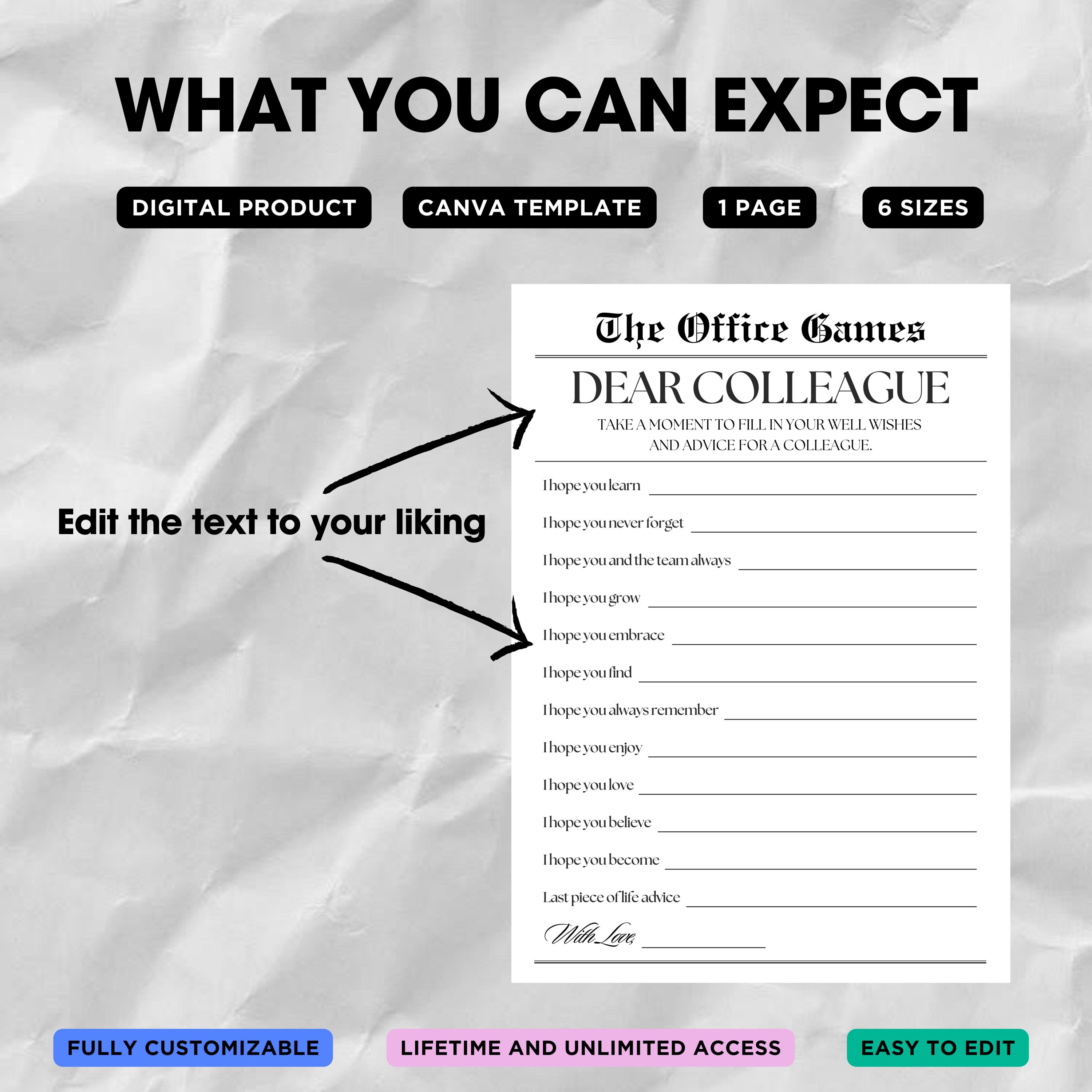 Work Party Office Game Printable Newspaper Template, Canva Editable ...
