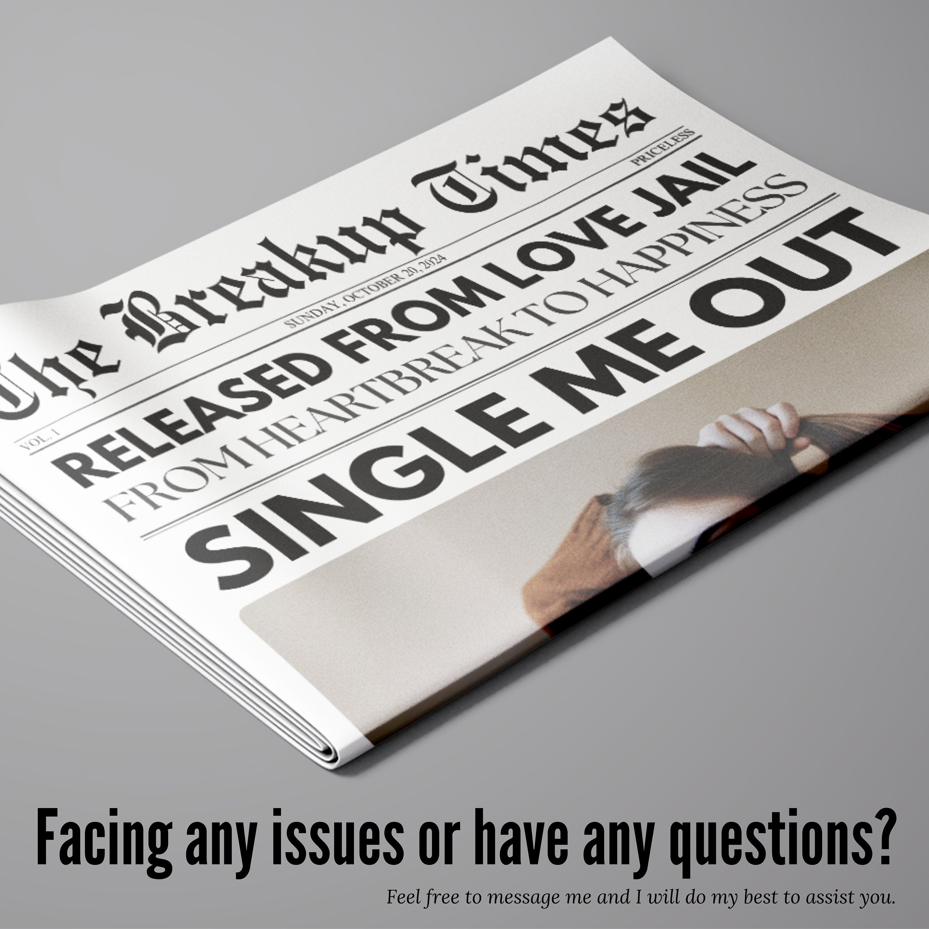 Custom Breakup Newspaper Template Canva Digital Breakup Announcement ...