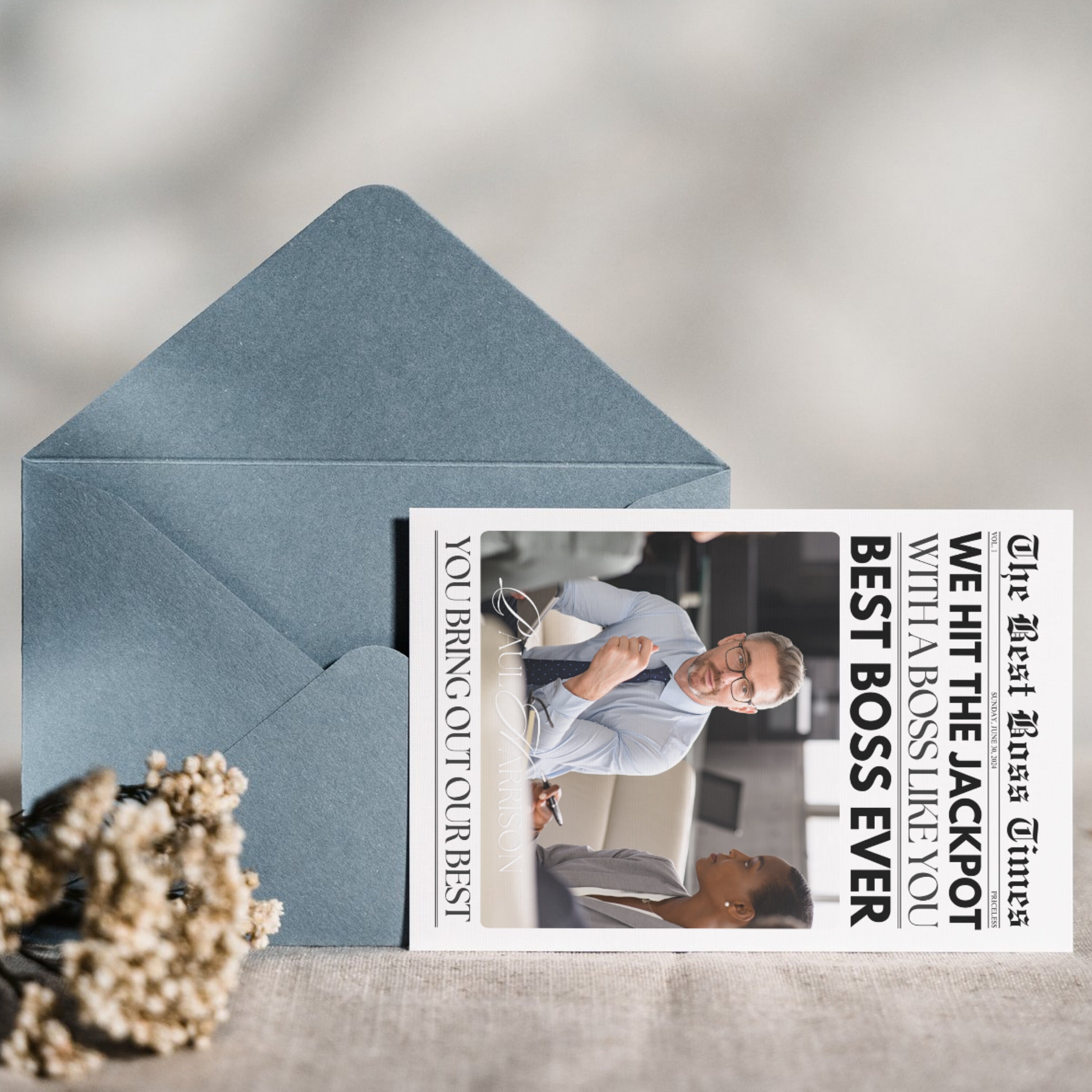 Custom Editable Best Boss Digital Template Boss Appreciation Card Canva ...