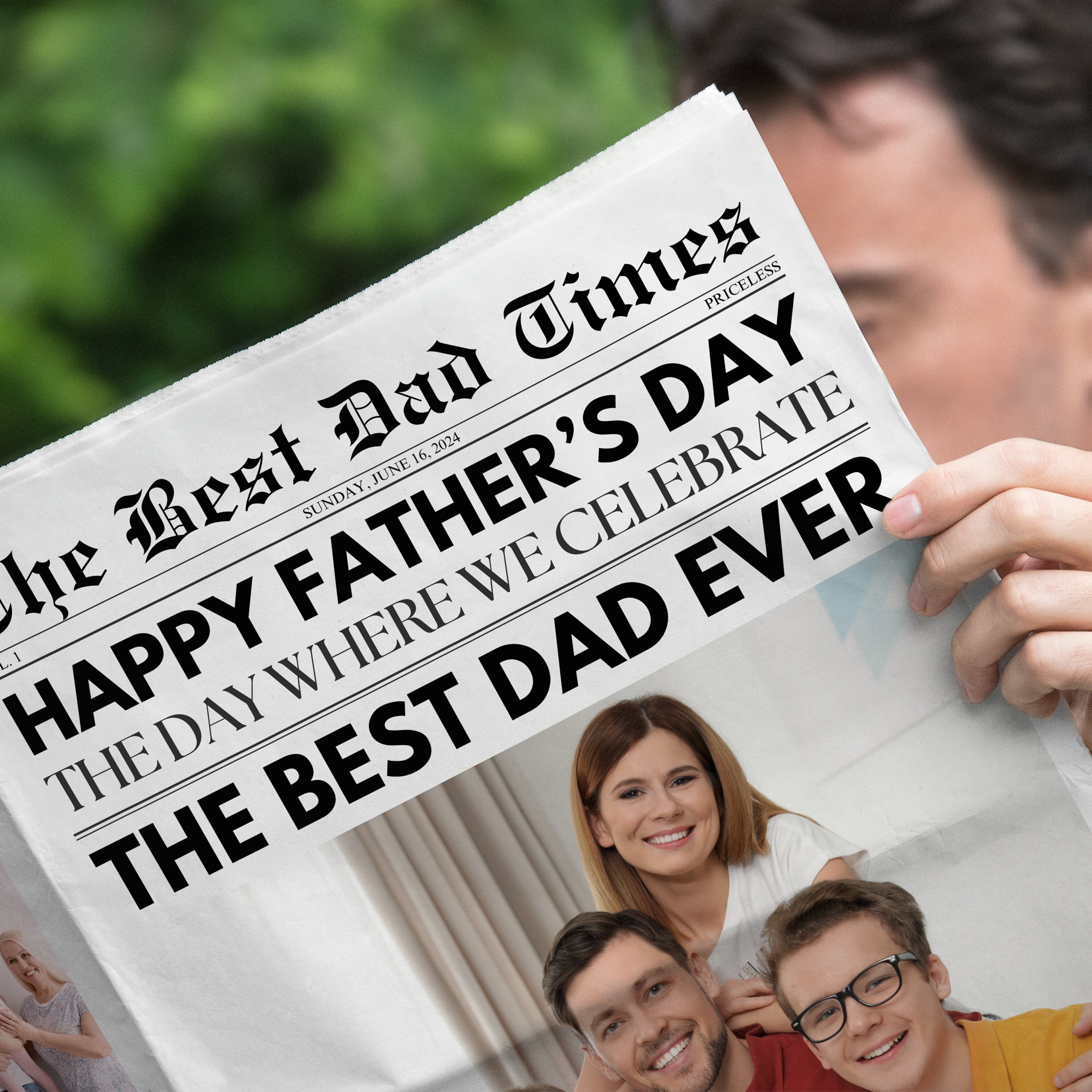 Fathers Day Newspaper Template Digital Canva Editable Fathers Day Gift ...