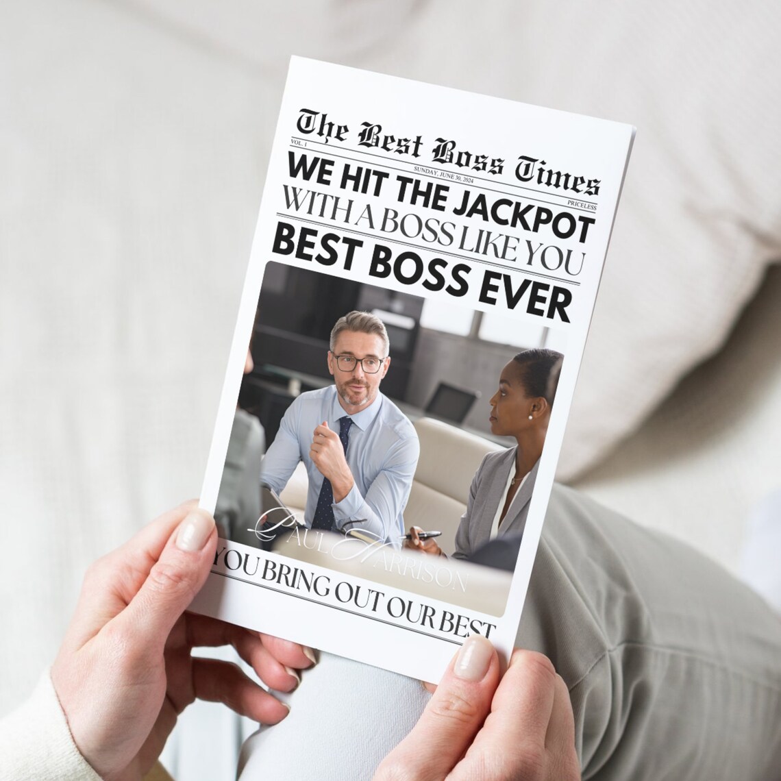 Custom Editable Best Boss Digital Template Boss Appreciation Card Canva ...
