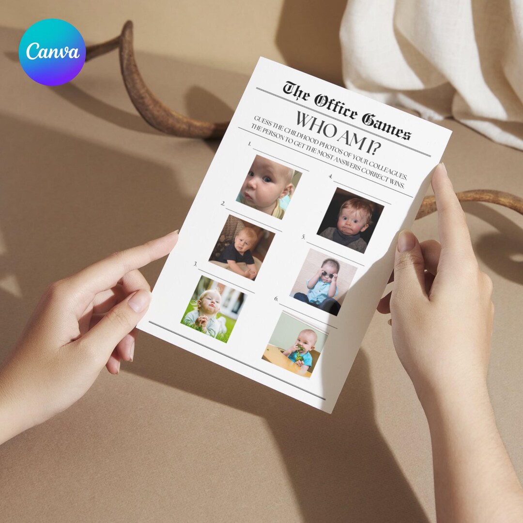 Work Party Office Game Printable Newspaper Template, Canva Editable ...