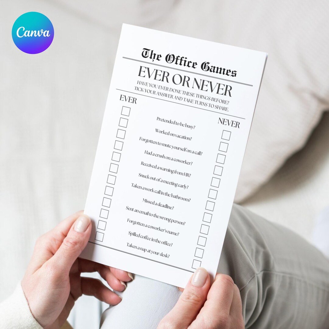 Work Party Office Game Printable Template, Canva Editable Office Party ...