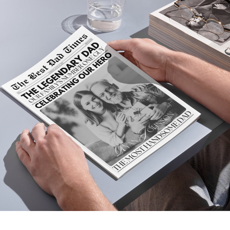 Editable Father's Day Newspaper Template, Best Dad Ever Gift, Gift for ...