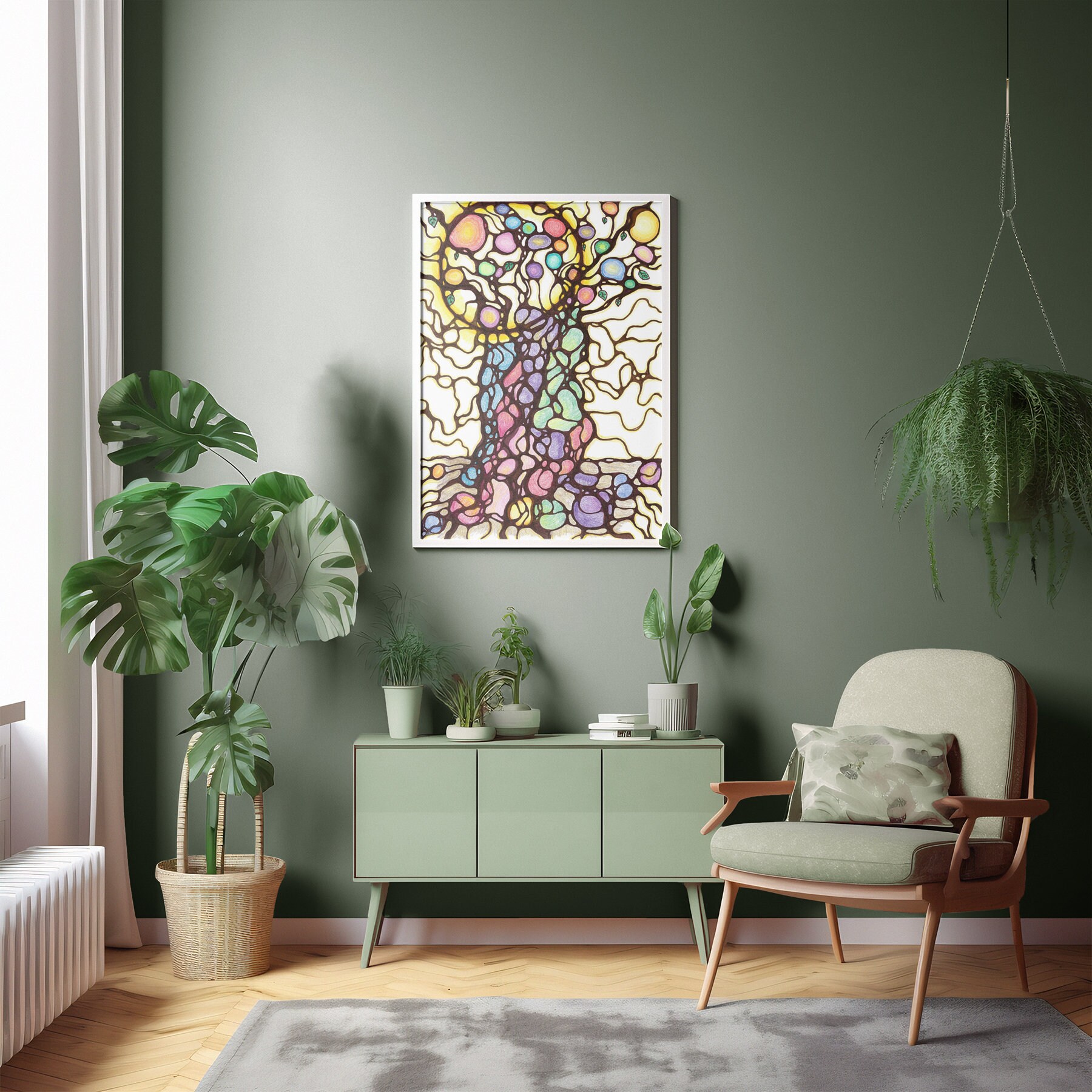 Growing: Printable Abstract Drawing Wall Art for Home/office Space ...