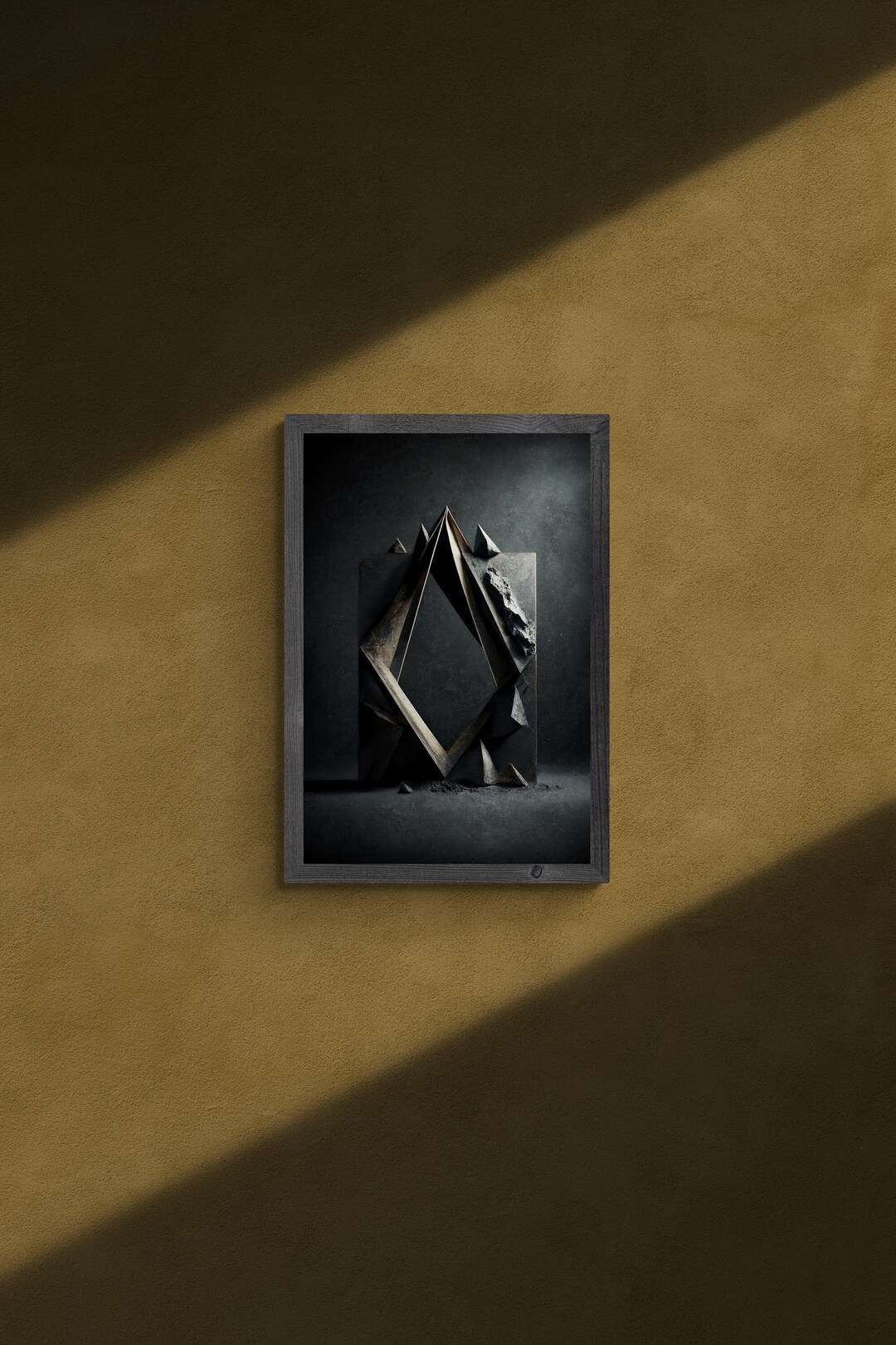 Calm Portal Dark Modern Wall Art, Cinematic Black Cuboid, Kite-shaped ...