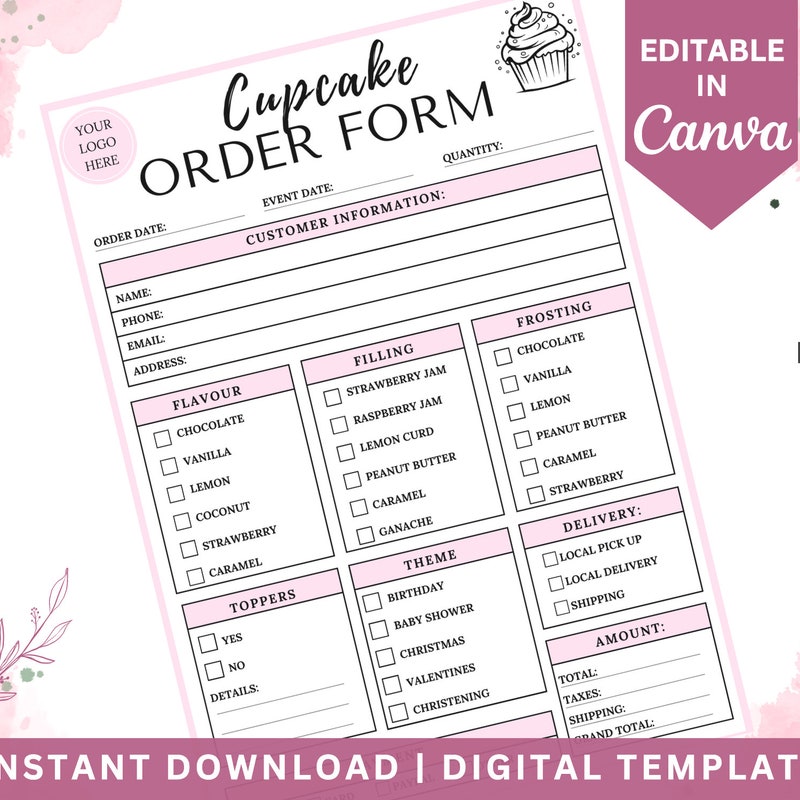 Bakery Order Form - Etsy