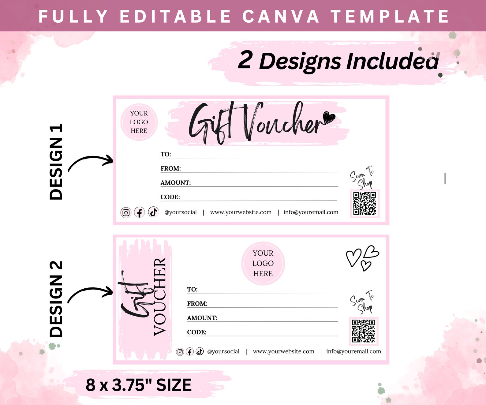 Gift Voucher, Canva Editable Template, Gift Certificate, Business ...