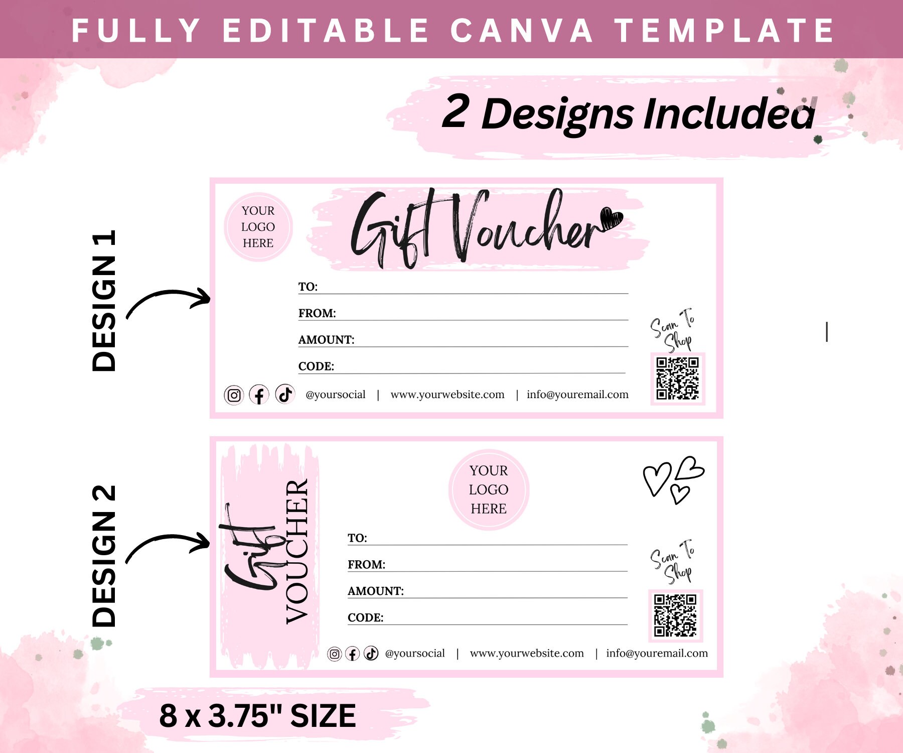 Gift Voucher, Canva Editable Template, Gift Certificate, Business ...