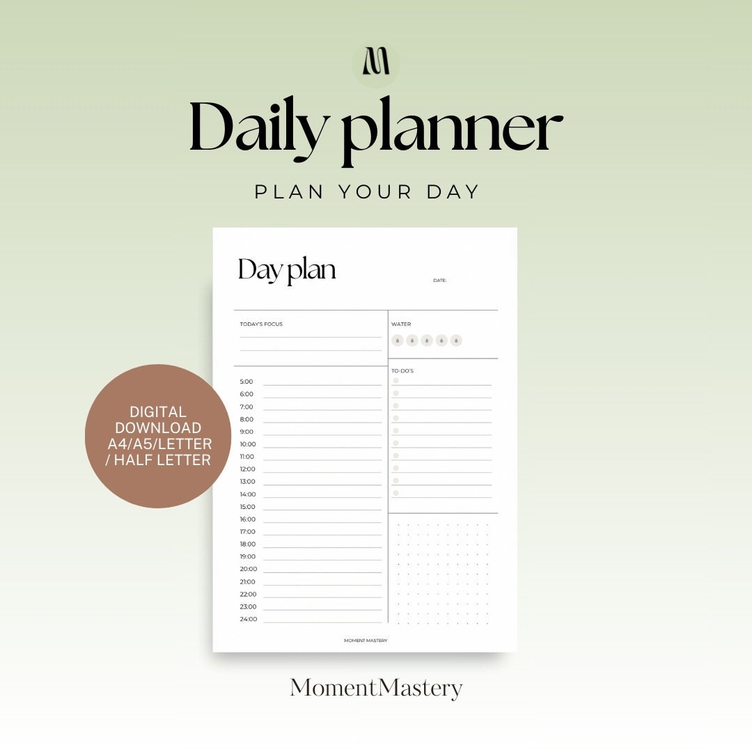 Daily Planner, Printable, Priorities, Daily to Do List, Hourly Planner ...