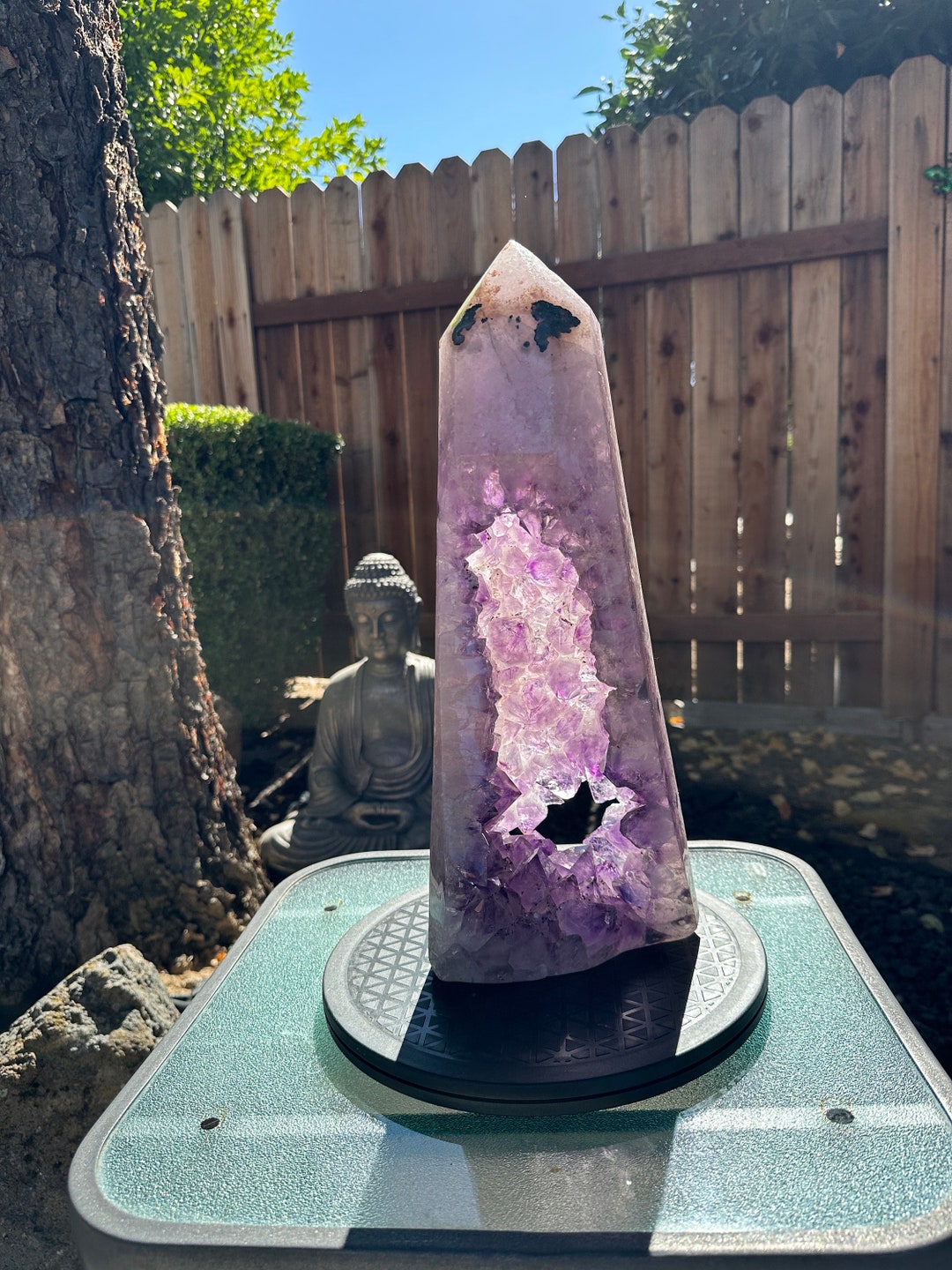 Large Amethyst Crystal Tower - Natural Gemstone Decor, Healing Stone ...