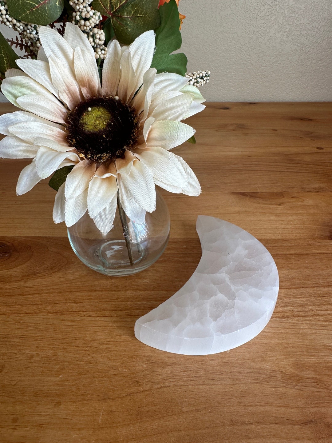 Selenite Moons Crystal Decor – Natural Healing Stone, Lunar Energy ...