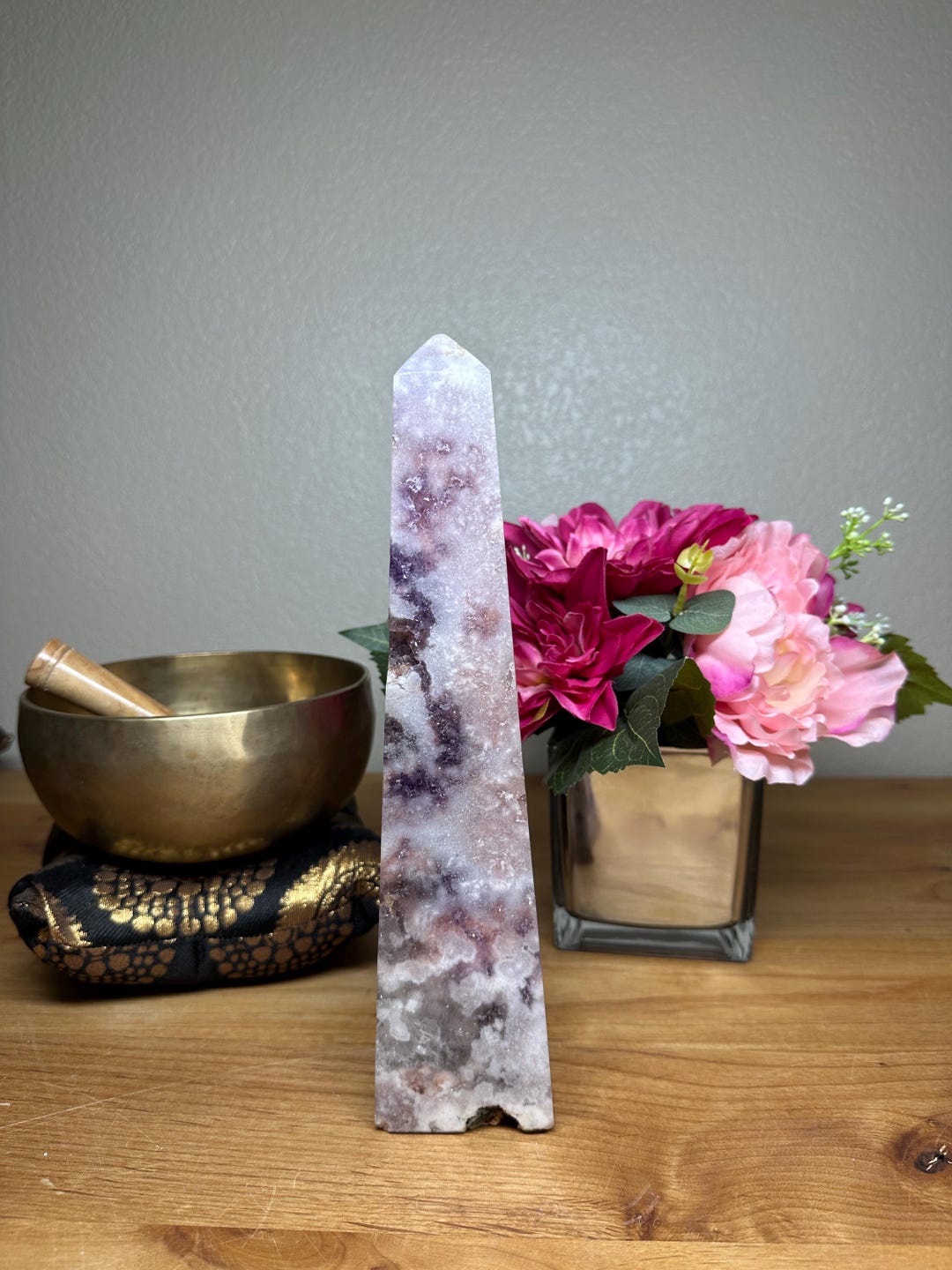 Pink Amethyst Tower - Calming Energy, Home/office Accent Decor #1130 - Etsy