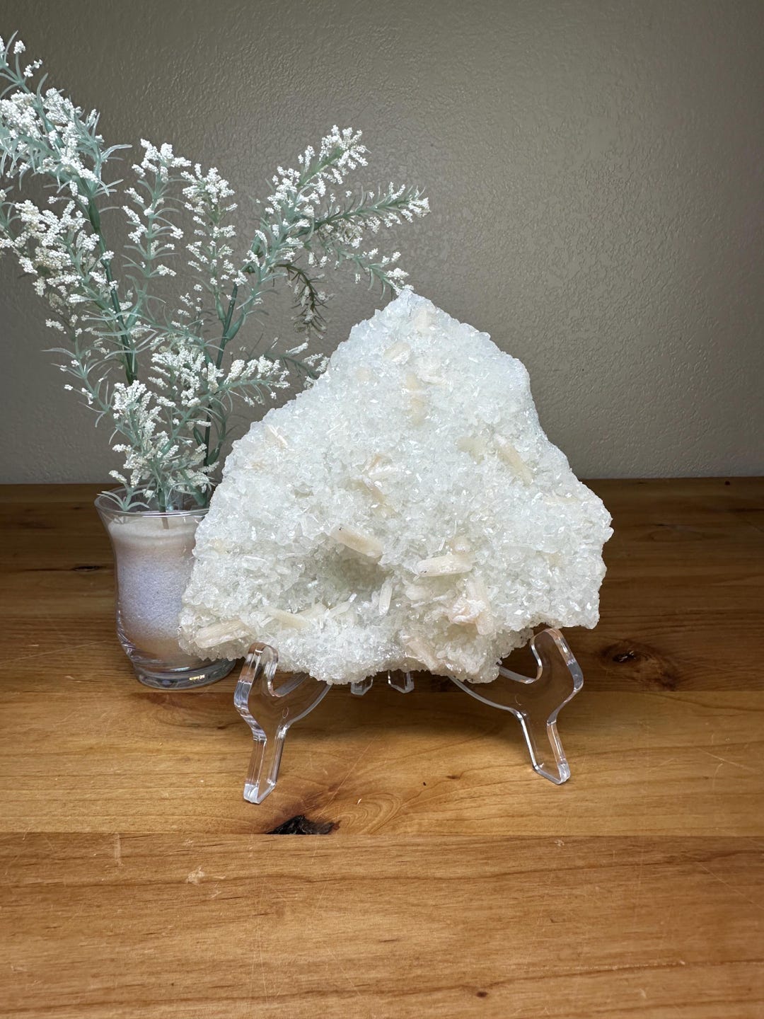 Chalcedony Quartz Cluster With Stilbite – Natural Crystal Mineral ...