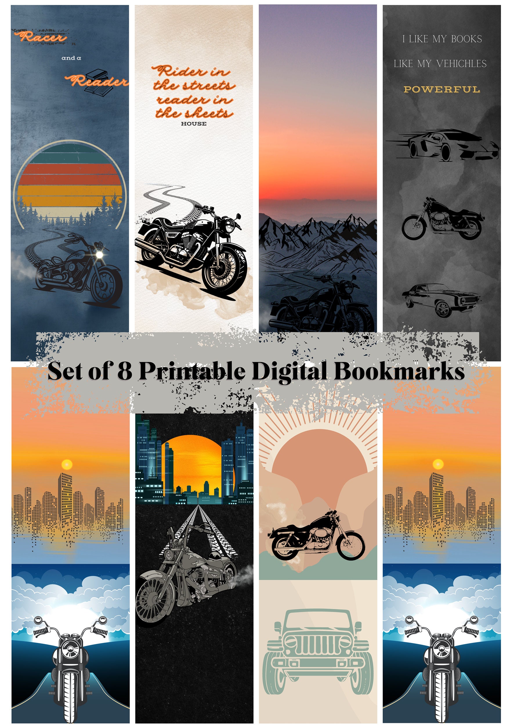 Digital Bookmarks, Book Lover Gift for Guys, Bookmarks for Men ...