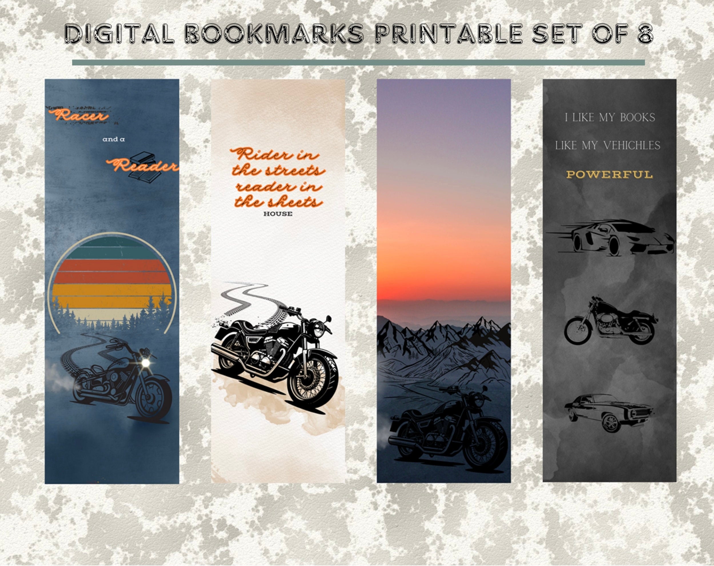 Digital Bookmarks, Book Lover Gift for Guys, Bookmarks for Men ...