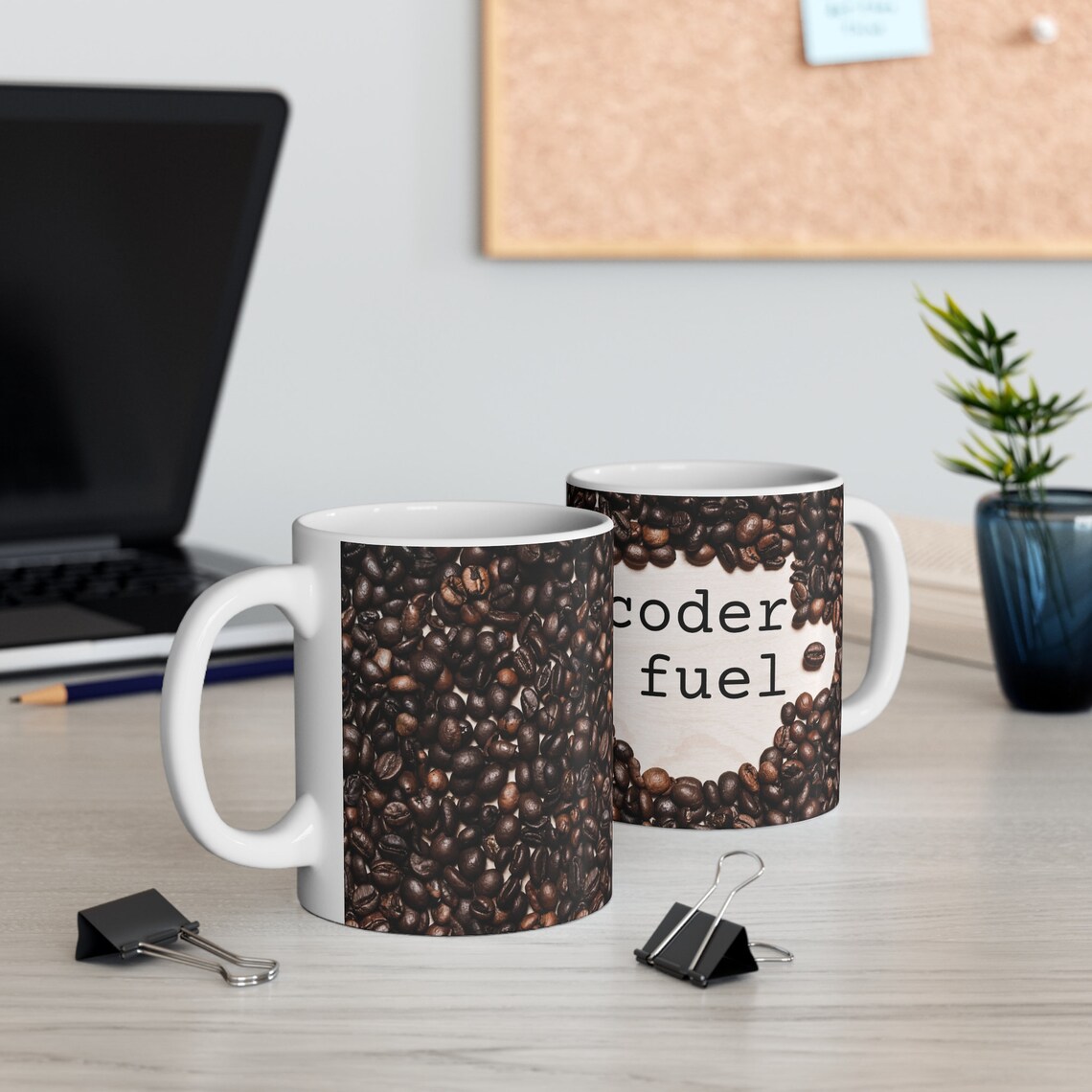 Coder Fuel Coffee Mug With Coffee Beans - Etsy