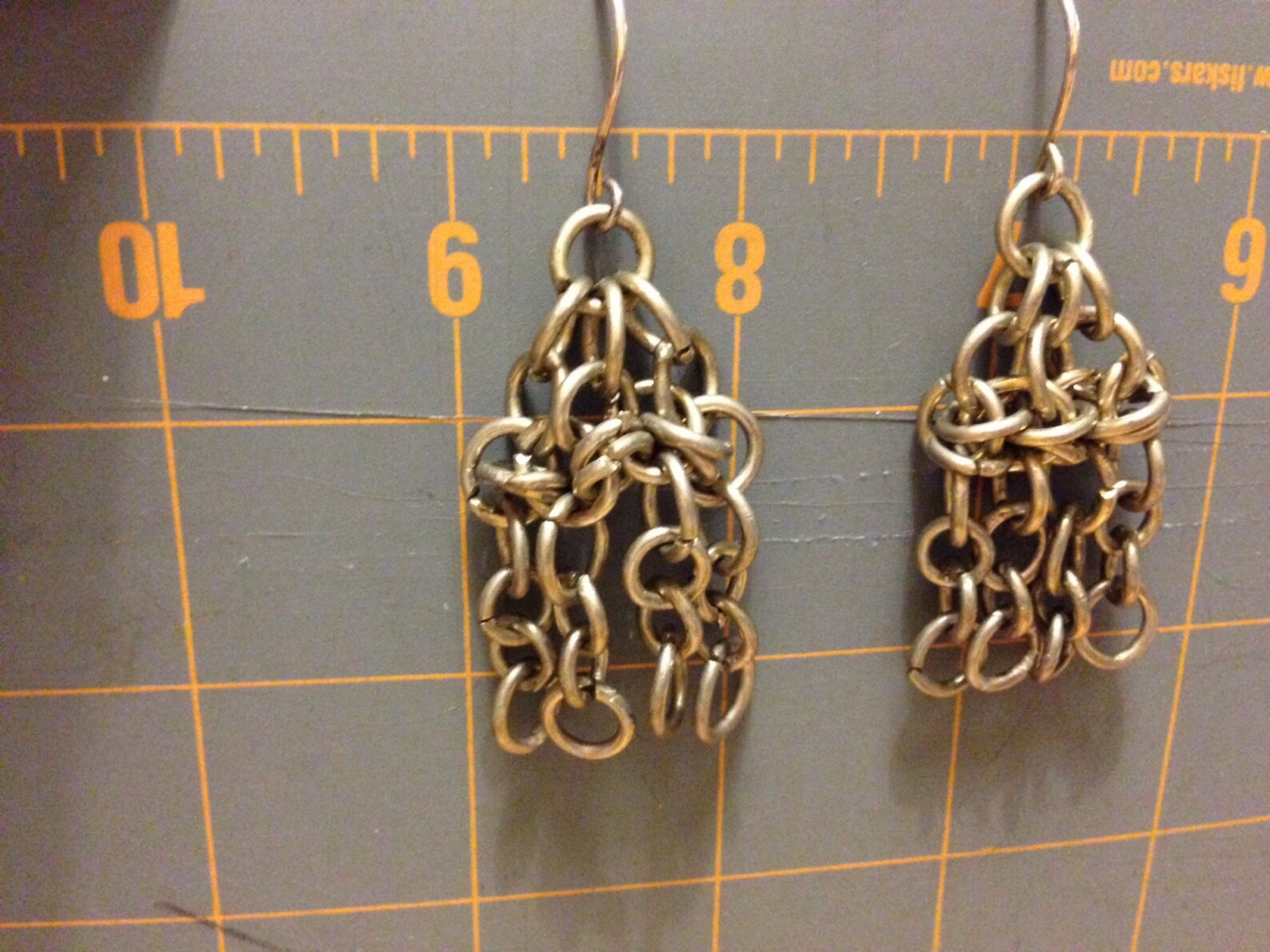 Handmade Chainmail Earrings Big Beautiful Earrings Sterling Earwire - Etsy