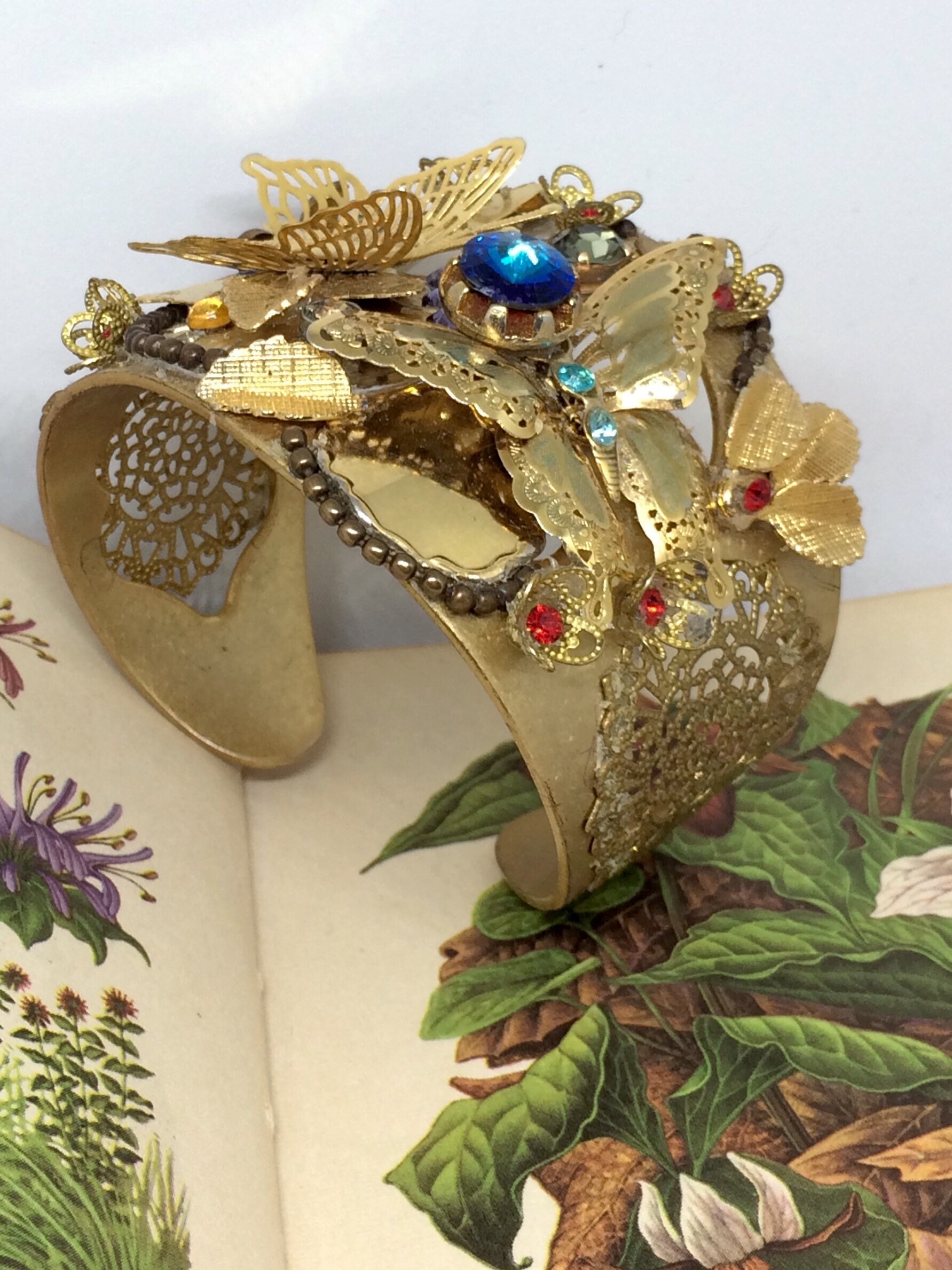 Steampunk Cuff Nature and Time - Etsy