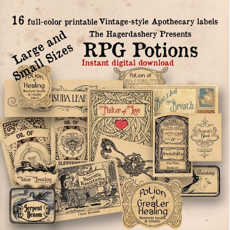 Potion Labels - Etsy