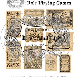 Tabletop RPG Potion Labels, Potion of Greater Healing, Spooky ...