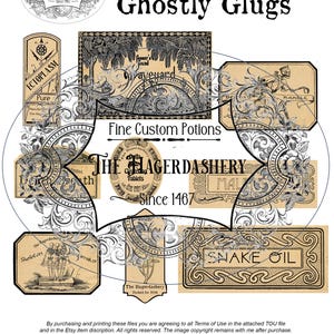 Ghostly Potion Labels, Digital Printable Potion Labels, Spooky ...