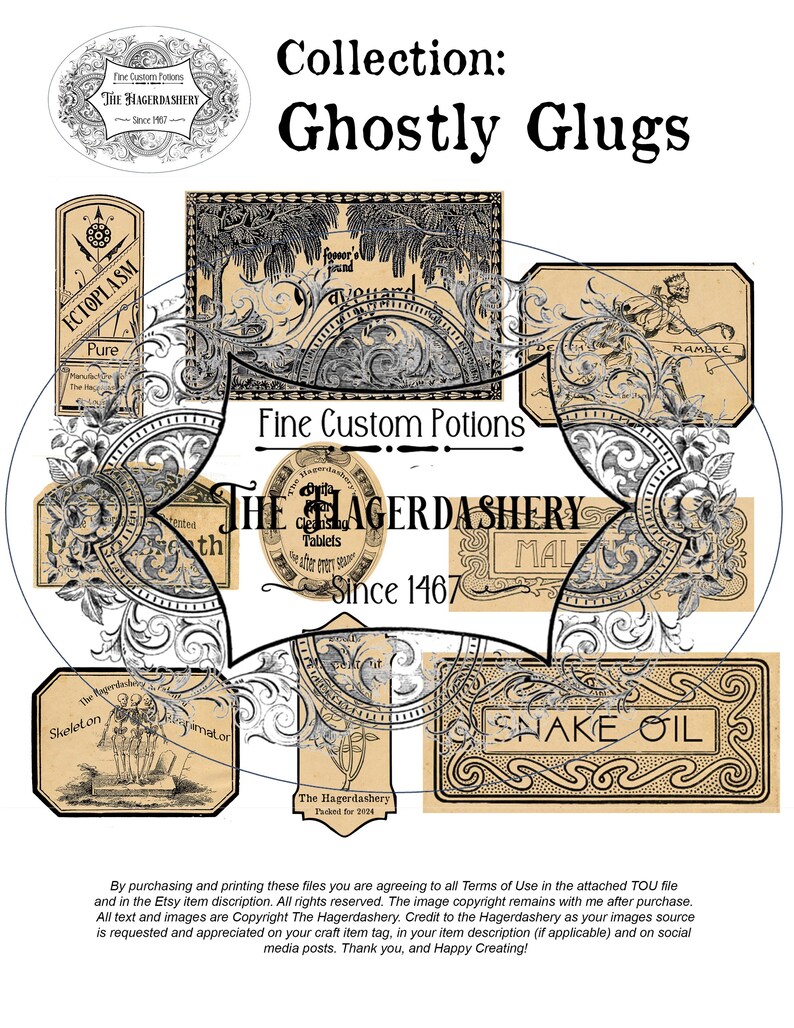 Ghostly Potion Labels, Digital Printable Potion Labels, Spooky ...