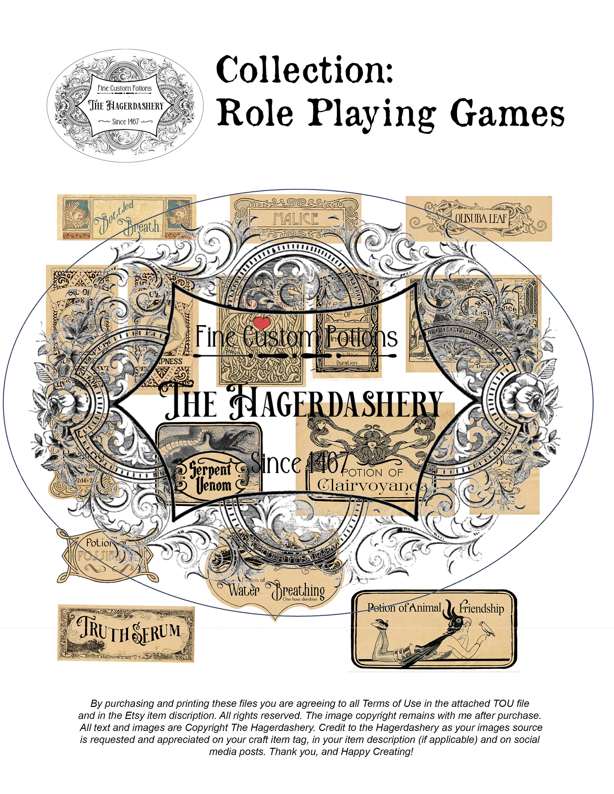 Tabletop RPG Potion Labels, Printable Potion Labels, Spooky Apothecary ...