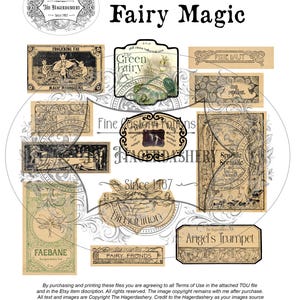 Fairy Magic Potion Labels, Digital Printable Potion Labels, Apothecary ...
