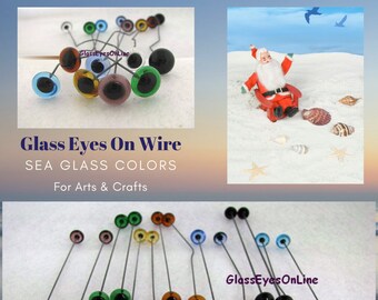 7 PAIR Asst Size 2mm to 8mm Glass Eyes on WIRE Choose Color | Etsy